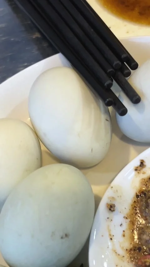 Egg with embryo Vietnamese delicacy. Bal... | Stock Video | Pond5