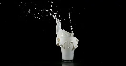 Falling Milk Stock Video Footage | Royalty Free Falling Milk Videos | Pond5