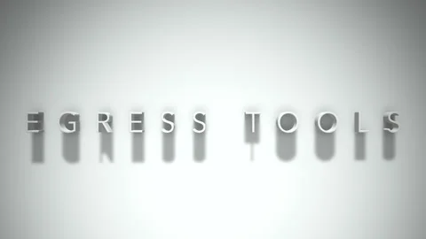 egress tools 3D title animation white te... | Stock Video | Pond5