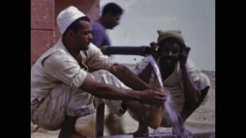Egypt 1947, Poor Egyptian people refresh... | Stock Video | Pond5