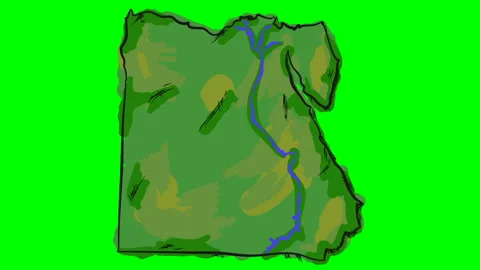 Egypt drawing colored map green screen i... | Stock Video | Pond5