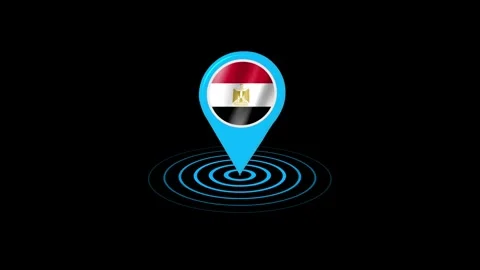 Egypt flag icon gps location tracking an... | Stock Video | Pond5