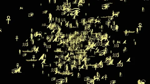 Egypt hieroglyphs. Overlay. Ancient symb... | Stock Video | Pond5