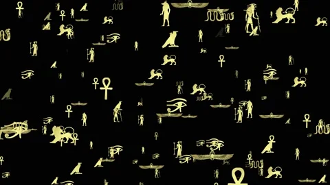 Egypt hieroglyphs. Overlay. Ancient symb... | Stock Video | Pond5