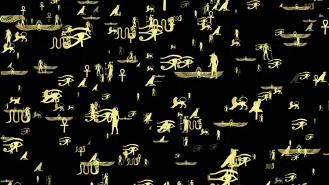 Egypt hieroglyphs. Overlay. Ancient symb... | Stock Video | Pond5
