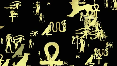 Egypt hieroglyphs. Overlay. Ancient symb... | Stock Video | Pond5