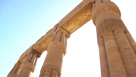 Egypt lotiform column style in Phile tem... | Stock Video | Pond5