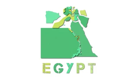 Egypt map with paper regions. Animated c... | Stock Video | Pond5