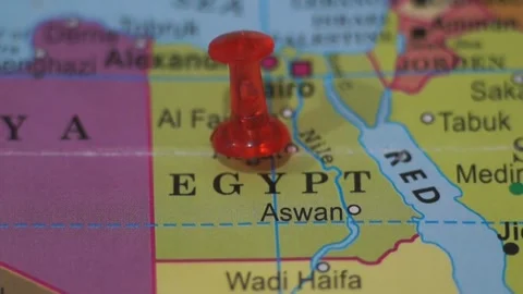 Egypt Map With Red Push Pin Pointing, Cl... | Stock Video | Pond5