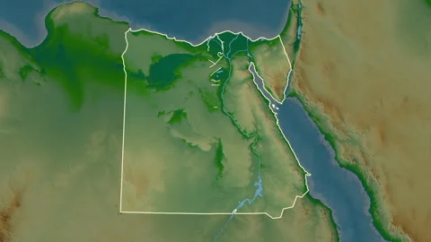 Egypt map - solid. Regions. Physical. | Stock Video | Pond5