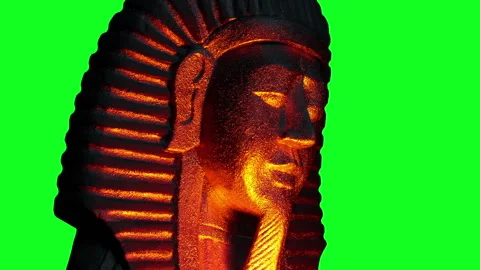 Egypt Pharaoh Statue Is Lit Up Greenscre... | Stock Video | Pond5