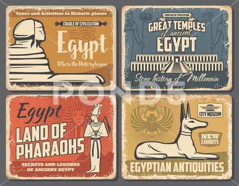 Egypt pyramids and Sphinx, Cairo travel landmarks ~ Clip Art #121498447