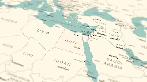 Egypt on the world map. Smooth map rotat... | Stock Video | Pond5