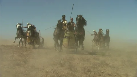 Egyptian Chariots charging into battle, ... | Stock Video | Pond5