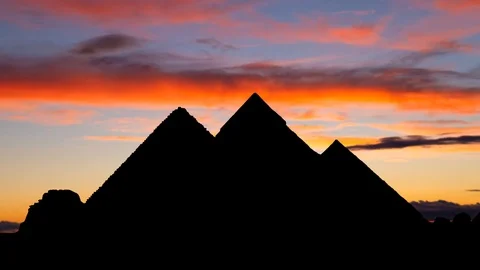 Egyptian Pyramids of Giza in Silhouette,... | Stock Video | Pond5