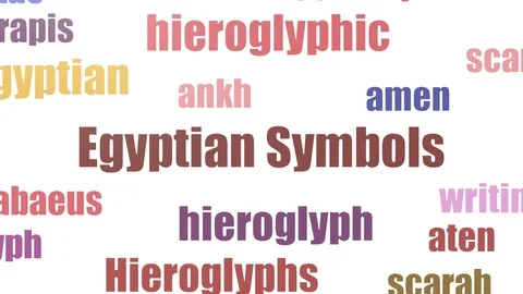 Egyptian Symbols Word Cloud Animated On ... | Stock Video | Pond5