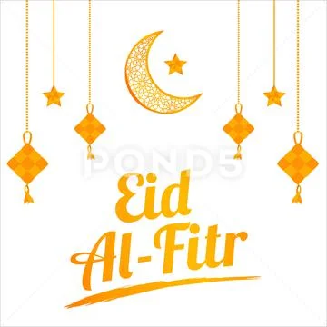 Eid Al-Fitr Golden text effect on White background, Muslim Festival Eid ...