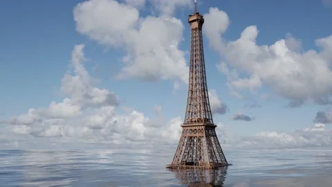 Eiffel Tower in Paris, France in Ocean W... | Stock Video | Pond5