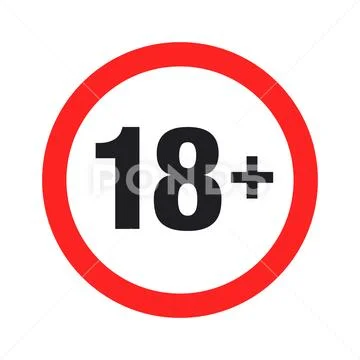 "eighteen plus" round sign. Vector Illustration Illustration #121324256