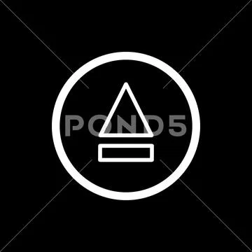 Eject button icon. simple outline eject button vector icon. on black ...