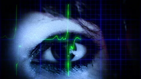 EKG heartbeat woman eye detail | Stock Video | Pond5