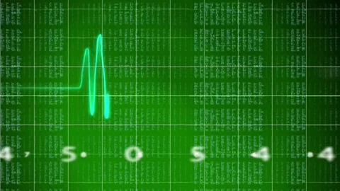 ekg numbers heartbeat matrix | Stock Video | Pond5