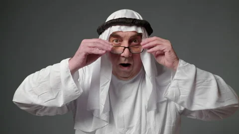Elderly muslim sheikh is shocked and sur... | Stock Video | Pond5