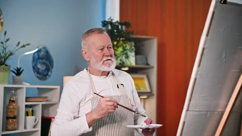 elderly people hobby, creative old man d... | Stock Video | Pond5