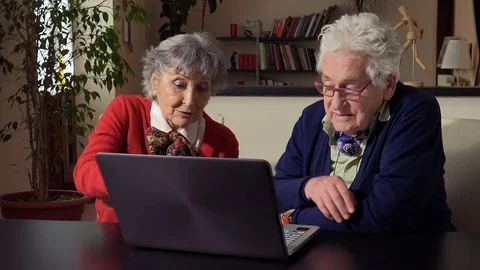 elderly using portable computer, laptop ... | Stock Video | Pond5