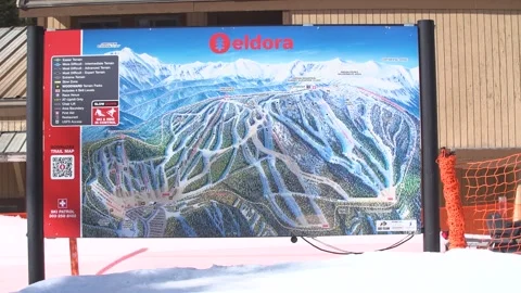 Eldora ski resort trail map sign | Stock Video | Pond5