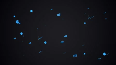 Electric blue floating data analysis ico... | Stock Video | Pond5