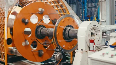 Electric cable production line in proces... | Stock Video | Pond5