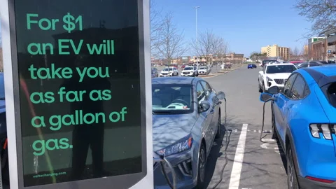 Electric Cars Being Charged by EV Chargi... | Stock Video | Pond5