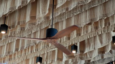 Electric ceiling fan, modern style. Wavy... | Stock Video | Pond5