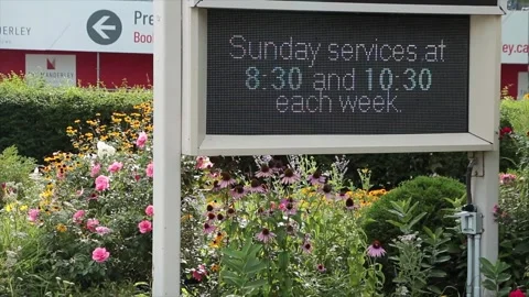electric digital electronic church sign ... | Stock Video | Pond5