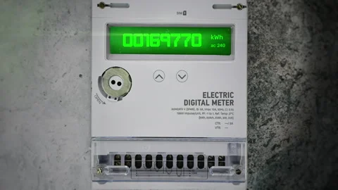 Electric digital meter mounted on the wa... | Stock Video | Pond5