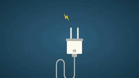 Electric energy in plug HD animation | Stock Video | Pond5