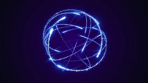 Electric energy sphere with rotating lig... | Stock Video | Pond5