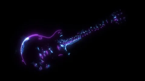 Electric guitar icon. digital animation | Stock Video | Pond5