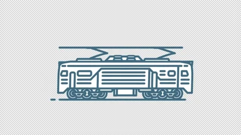 Electric Locomotive line icon on the Alp... | Stock Video | Pond5