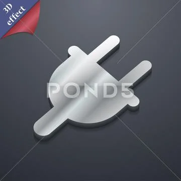 Electric plug, Power energy icon symbol. 3D style. Trendy, modern ...
