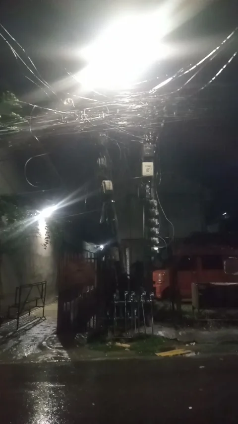 Electric Post Spark Caught on Camera, Ce... | Stock Video | Pond5