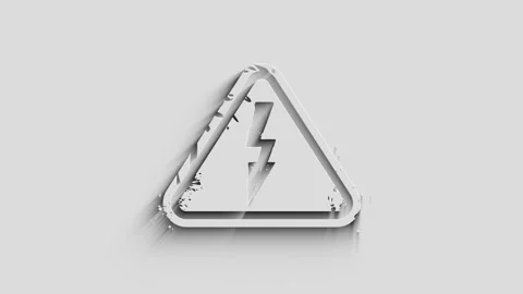 Electric power danger warning symbol 3d ... | Stock Video | Pond5
