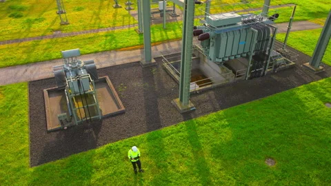 Electric Power Transfer Transformer Stat... | Stock Video | Pond5
