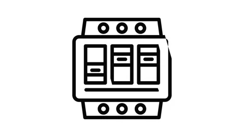 Electric switchboard icon animation | Stock Video | Pond5