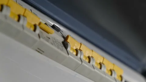 Electric switchboard with toggle switche... | Stock Video | Pond5