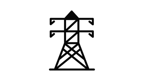 Electric Tower Icon Stock Video Footage | Royalty Free Electric Tower ...