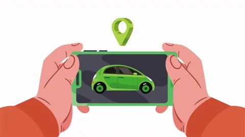 electric transport in tablet animation | Stock Video | Pond5