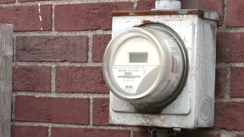 Electric Utility Meter on House 4K | Stock Video | Pond5