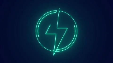 electric vehicle charging thunder logo a... | Stock Video | Pond5